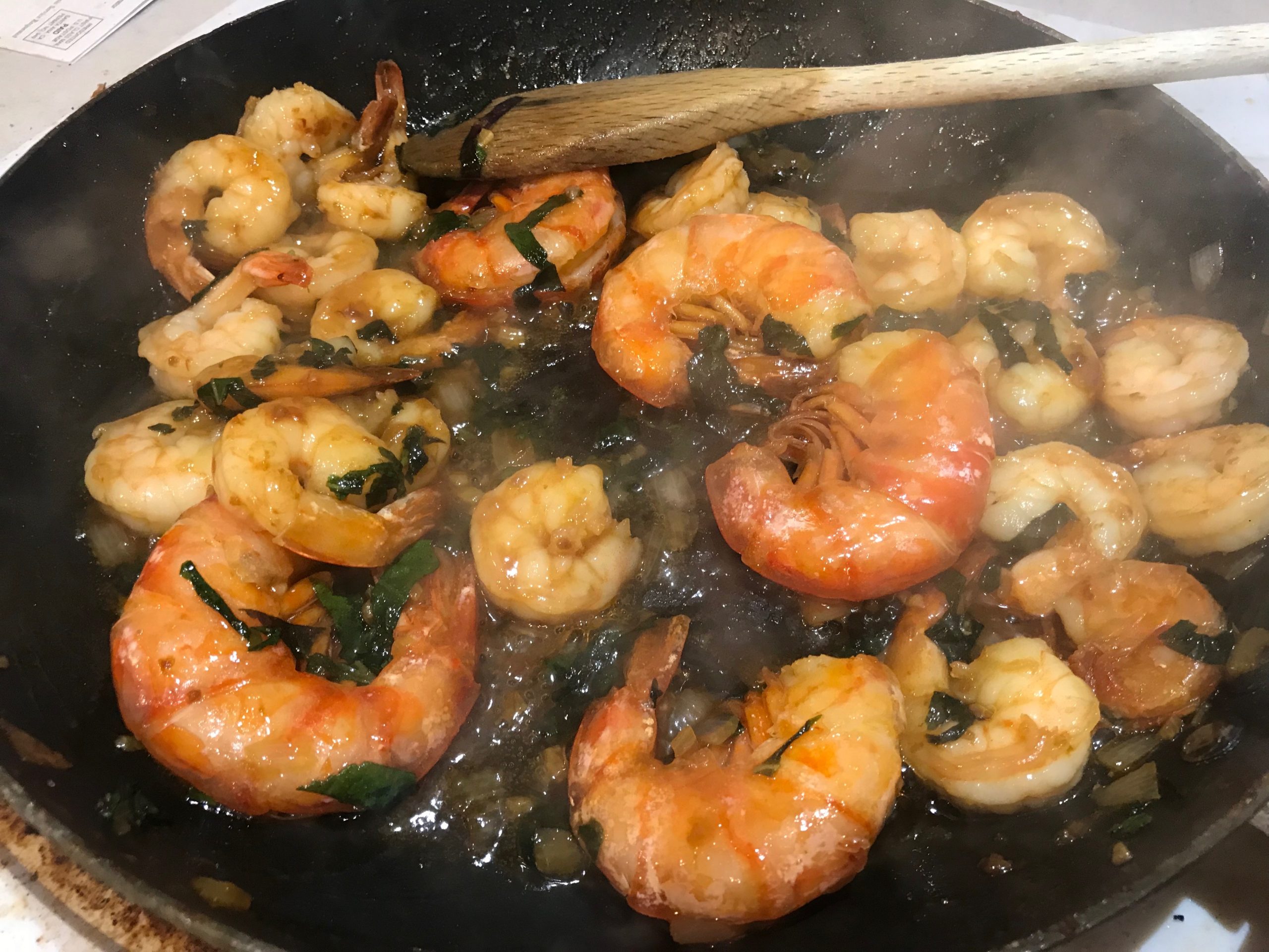 紫蘇炒大蝦 | Stir-fried Shrimp with Shiso – Off the Map