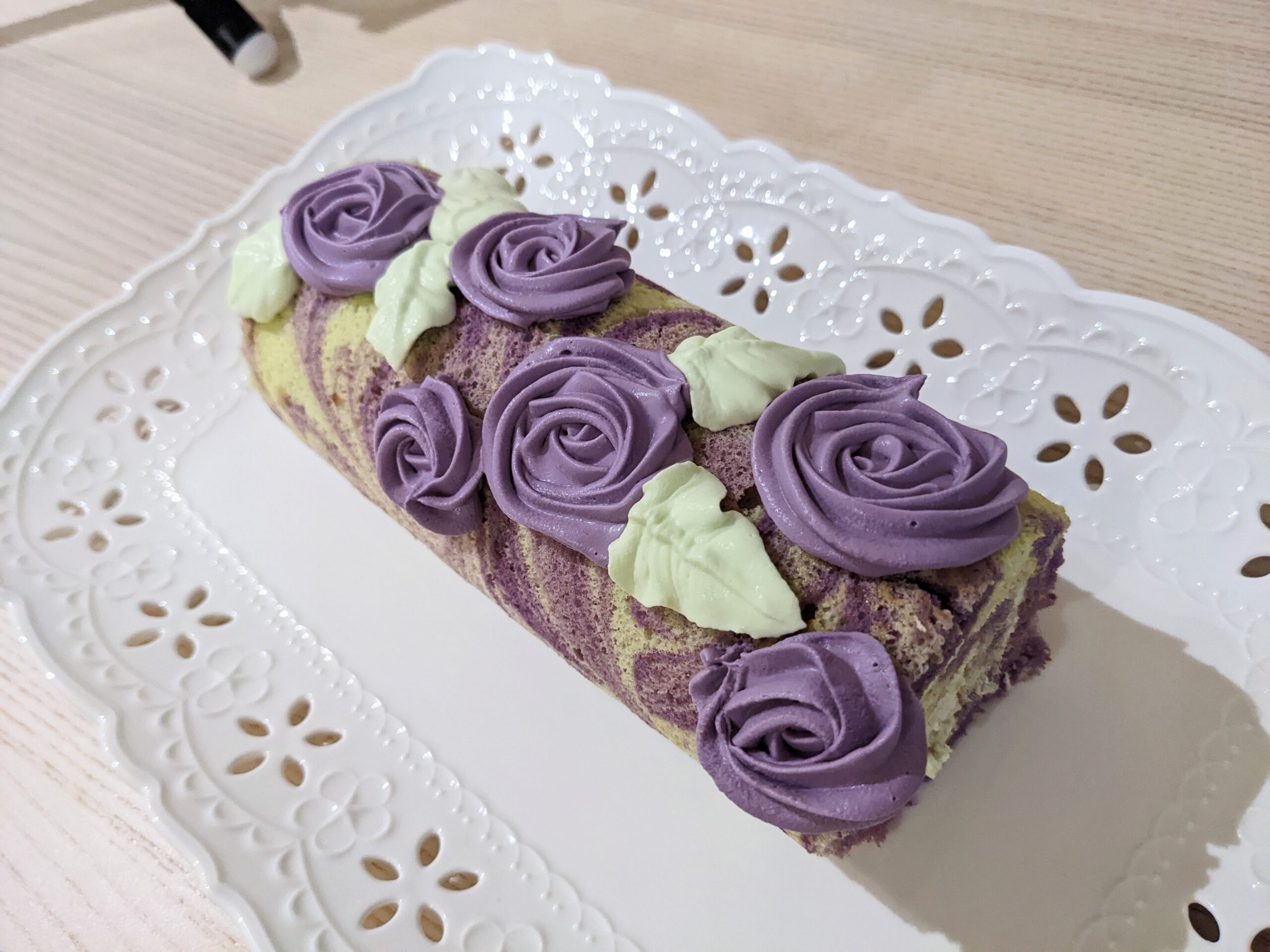 Pandan Ube Cake Roll with Coconut Jelly – Off the Map